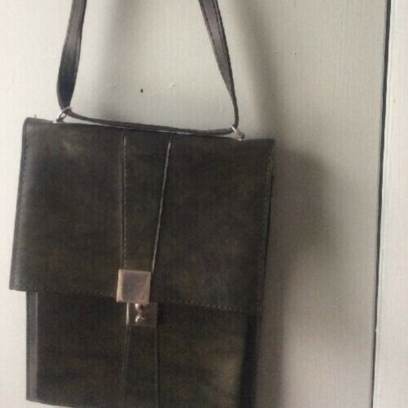 Bags | Vintage Simulated Green Leather Map Document Bag | Poshmark